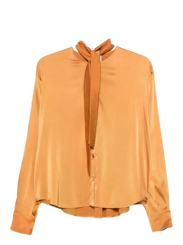 FORTE_FORTE Pussy-bow Collar Shirt - Orange