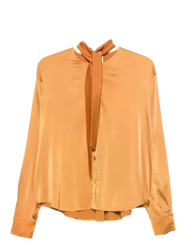 FORTE_FORTE Pussy-bow Collar Shirt - Orange