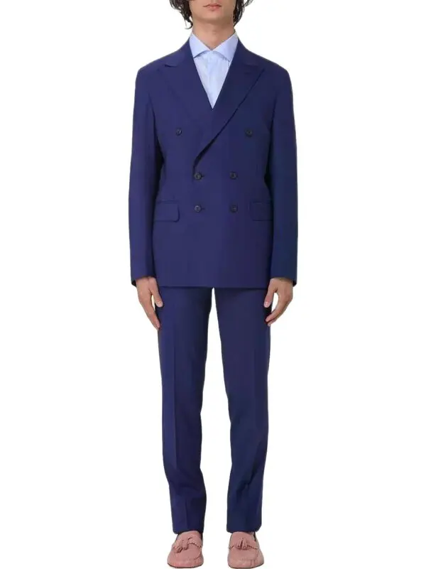 Brian Dales Double-breasted Suit - Blue