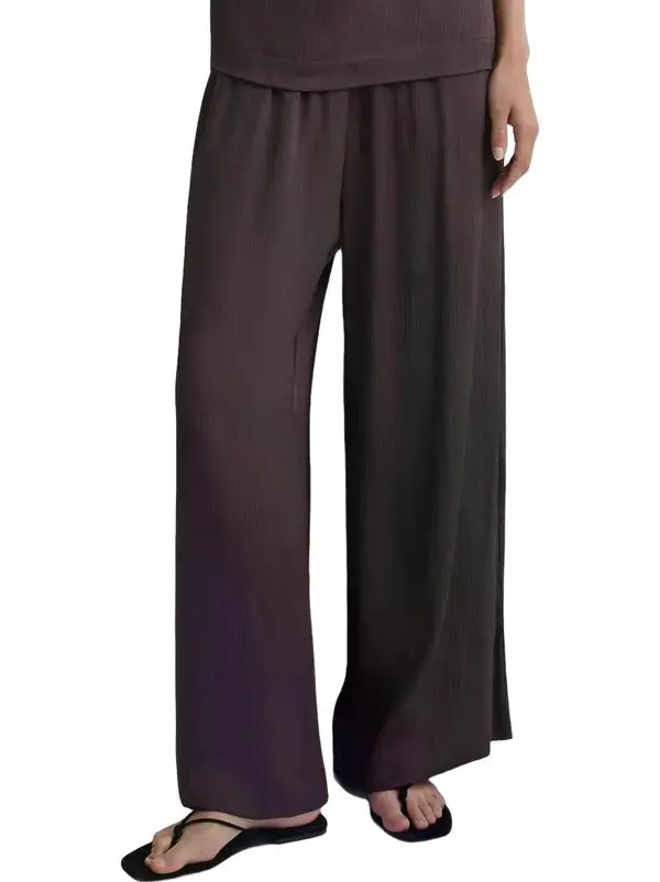 Bondi Born Ardea Hammered Satin Wide-leg Trousers - Brown