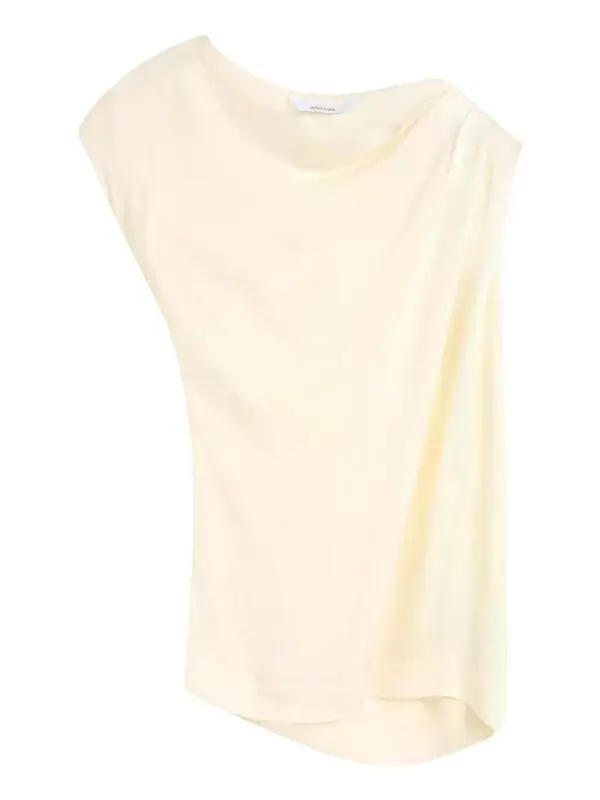 Bondi Born Ardea Hammered-satin Draped Blouse - Neutrals