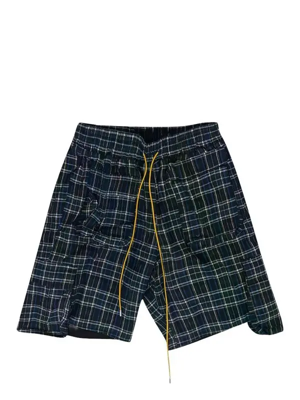 Rhude Plaid Drawstring Shorts - Blue