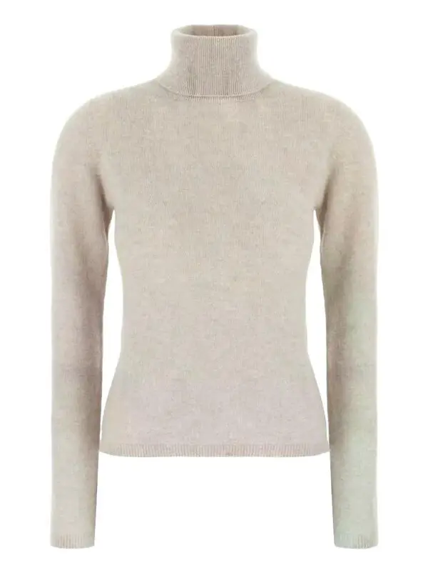 VANISÈ Ribbed Trim Roll Neck Sweater - Neutrals