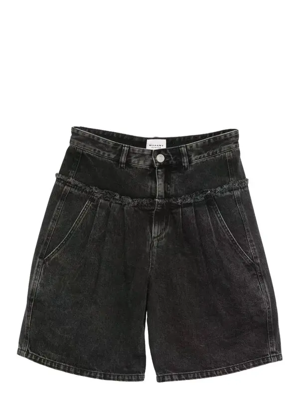 MARANT ETOILE Frayed-detail Denim Shorts - Black