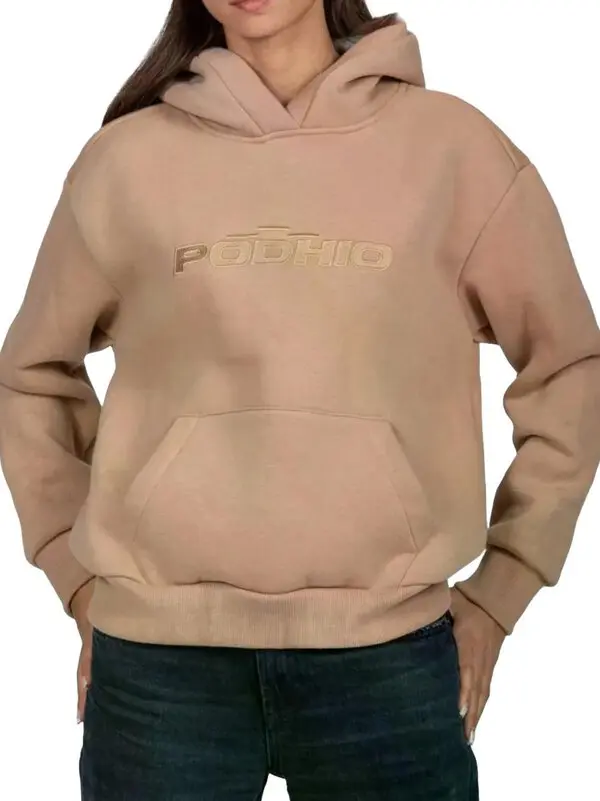 PODHIO Embroidered Logo Hoodie - Neutrals
