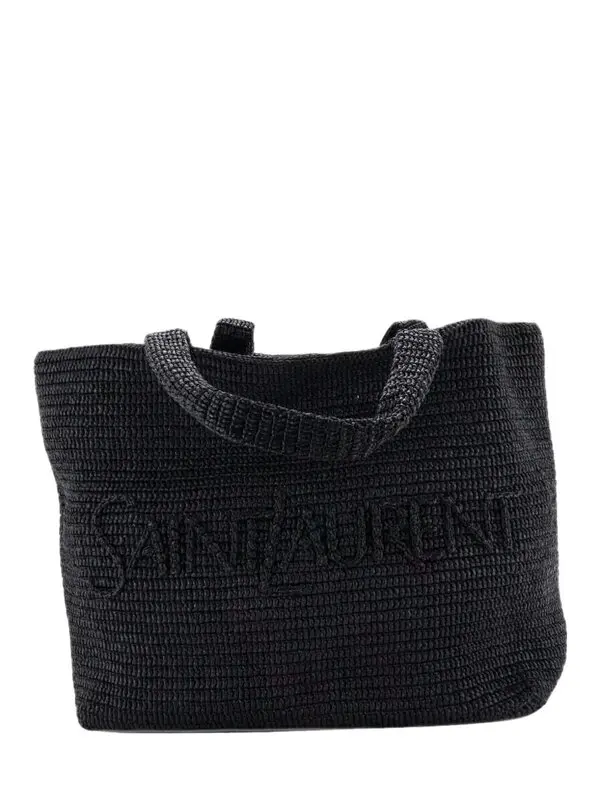 Saint Laurent Raffia Tote Bag - Black