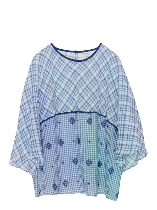 ANTIPAST Check-print Blouse - Blue