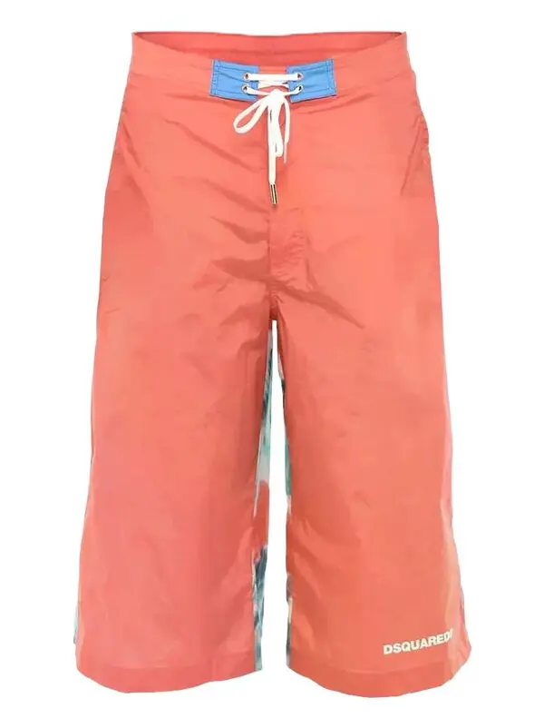 Dsquared2 Tie-dye Drawstring-fastening Maxi Swim Shorts - Pink