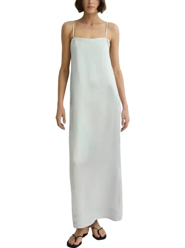 Bondi Born Kobe Column Maxi Dress In Soft Satin - Grey