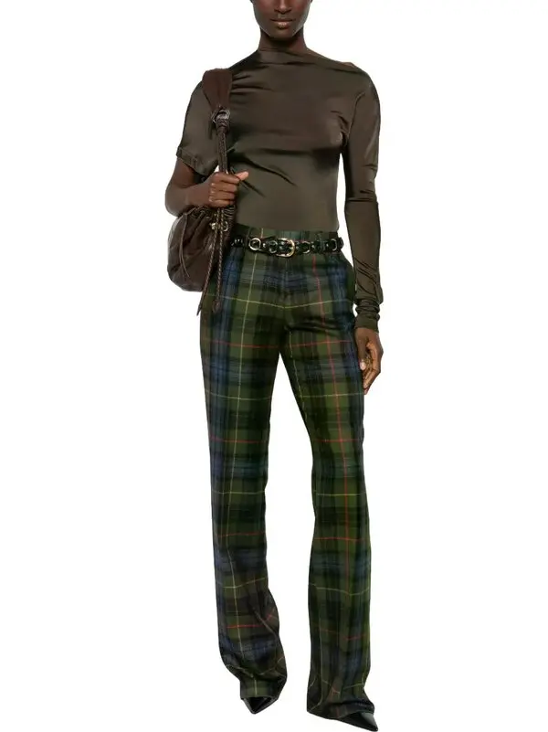 Etro Tartan Check Pattern Trousers - Green