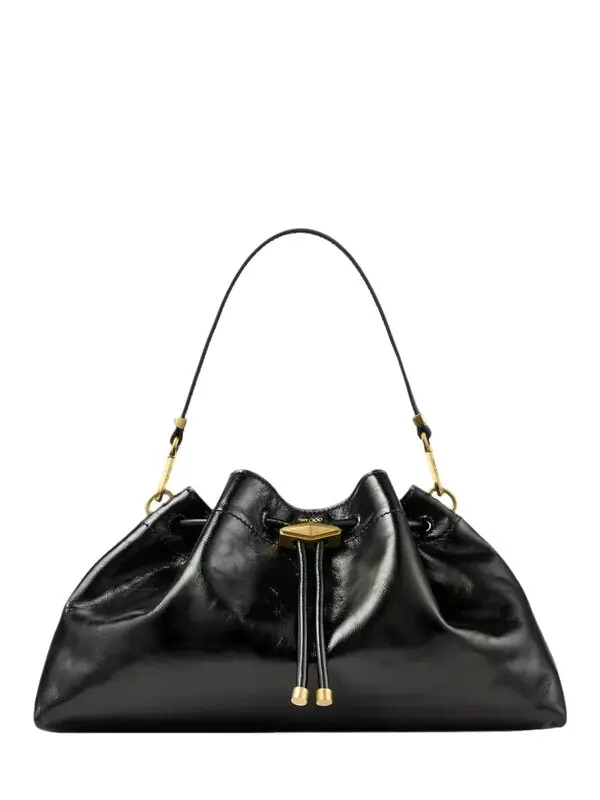 JIMMY CHOO Chinch Leather Shoulder Bag - Black