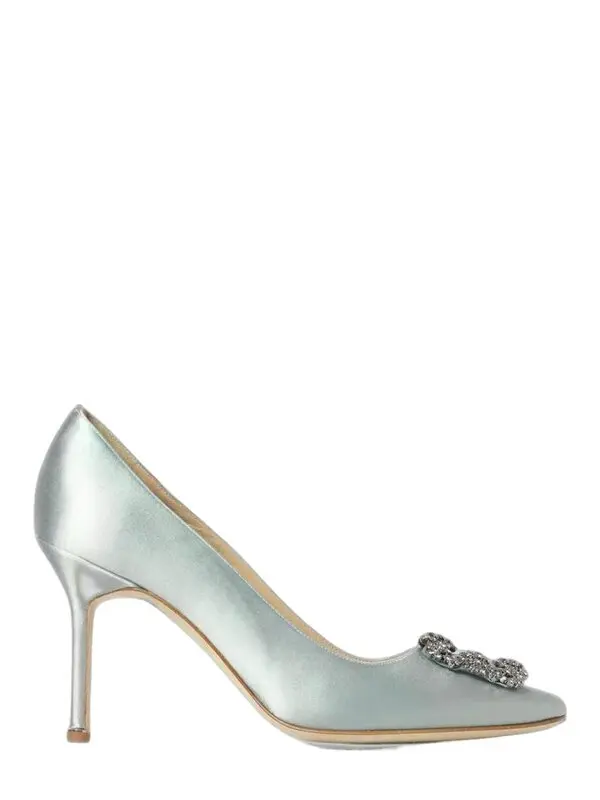 Manolo Blahnik Hangisi Jewel-buckle Pumps - Blue