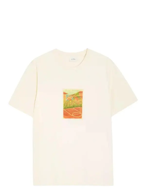 LES DEUX Graphic-print T-shirt - Neutrals