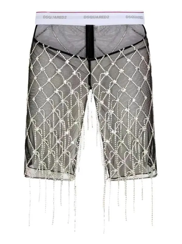 Dsquared2 Jewel-embellished Tulle Mini Skirt - Black