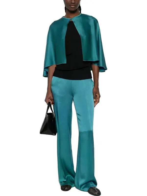 FORTE_FORTE Jade Satin Cape Top - Blue
