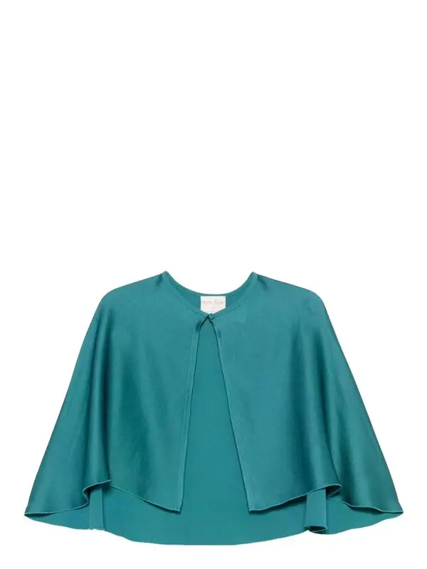 FORTE_FORTE Jade Satin Cape Top - Blue