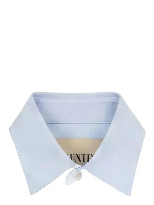 Valentino Garavani Embroidered-logo Long-sleeve Shirt - Blue