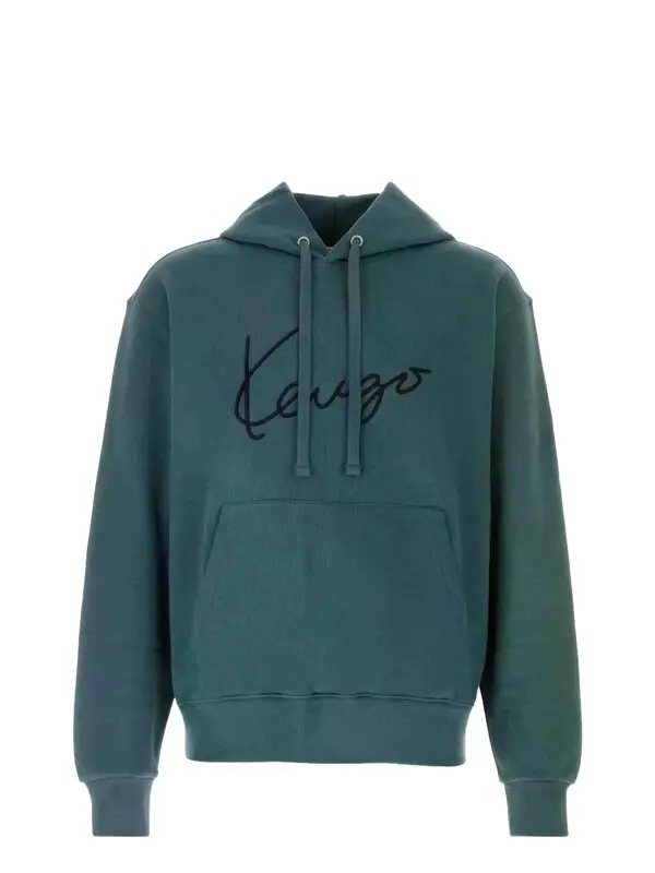 Kenzo Logo Embroidered Hoodie - Grey
