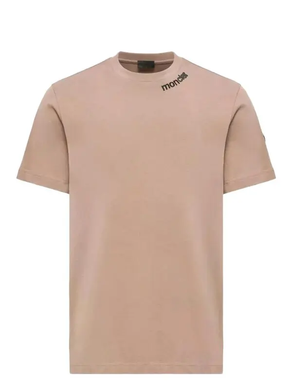 Moncler Logo-print Short-sleeve T-shirt - Neutrals