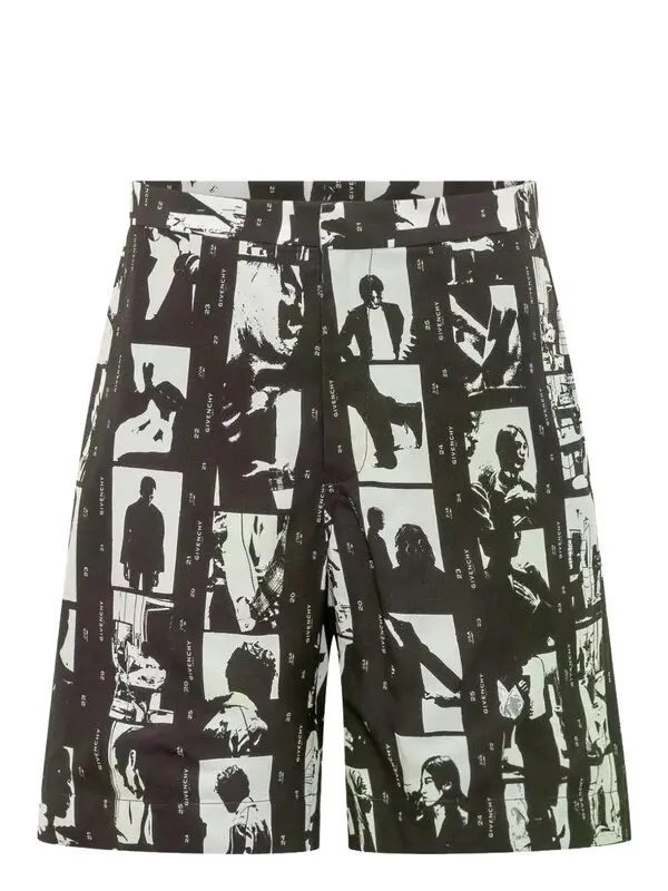 Givenchy Photographic Print Tailored Shorts - Black