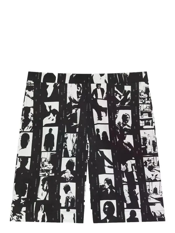 Givenchy Photographic Print Tailored Shorts - Black