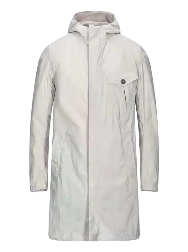 Herno Hooded Single-breasted Coat - Neutrals
