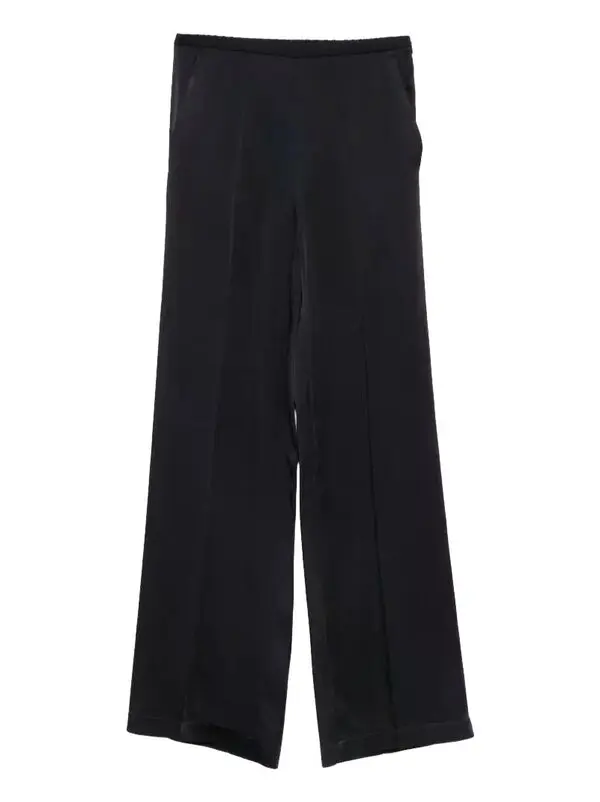 FORTE_FORTE Navy Satin Finish Trousers - Blue