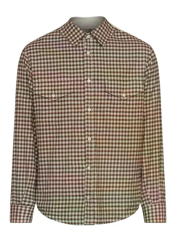 MAISON MARGIELA Checkered Flannel Shirt - Brown