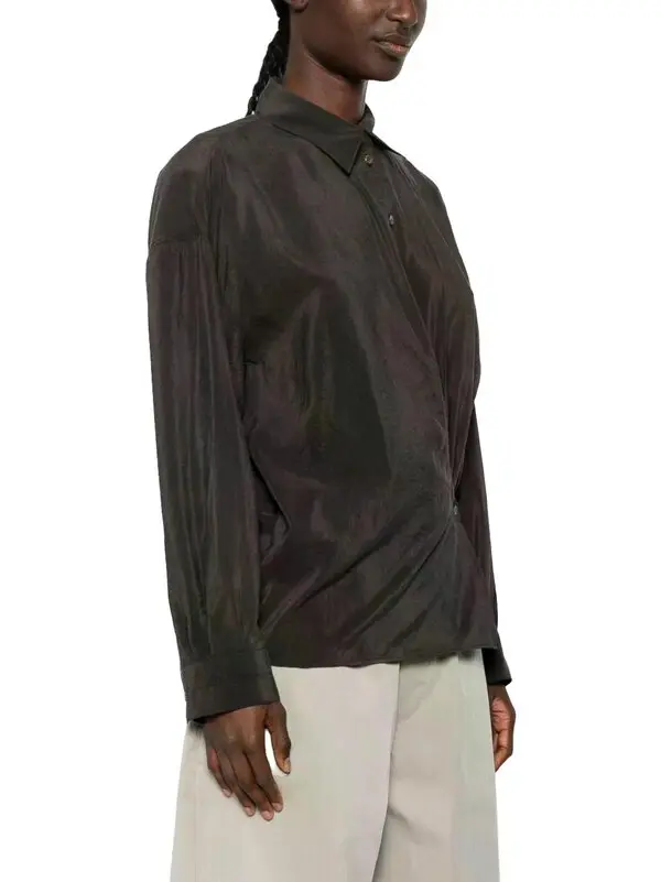 LEMAIRE Twisted Straight-collar Shirt - Brown