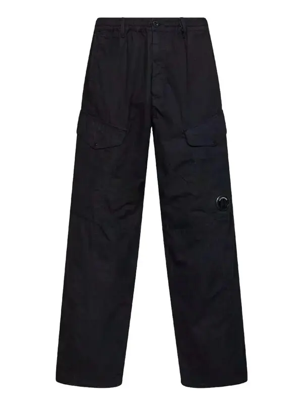 C.P. COMPANY Lens-detail Straight-leg Trousers - Black