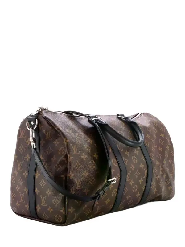 LOUIS VUITTON Keepall Bandoulière 45 Macassar Monogram Canvas Travel Bag - Brown