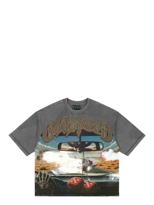GODSPEED Graphic-print Boxy-fit T-shirt - Grey