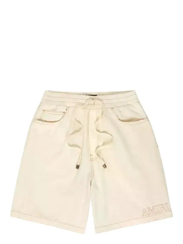 Amiri Logo-embroidered Drawstring Shorts - Neutrals