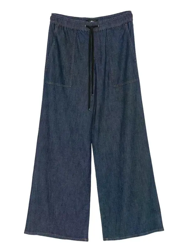 7 For All Mankind Utility Drawstring Wide-leg Jeans - Blue