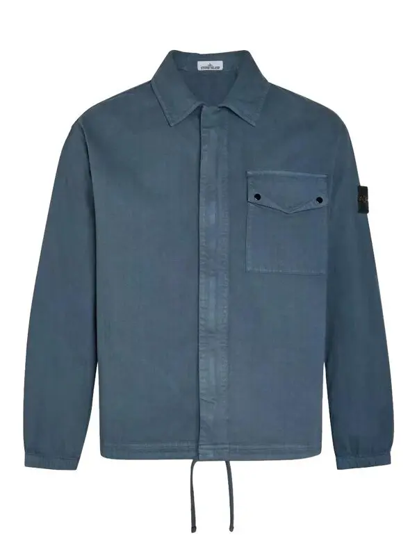 Stone Island Logo-patch Drawstring Shirt - Blue