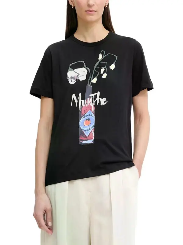 Munthe Graphic Print T-shirt - Black