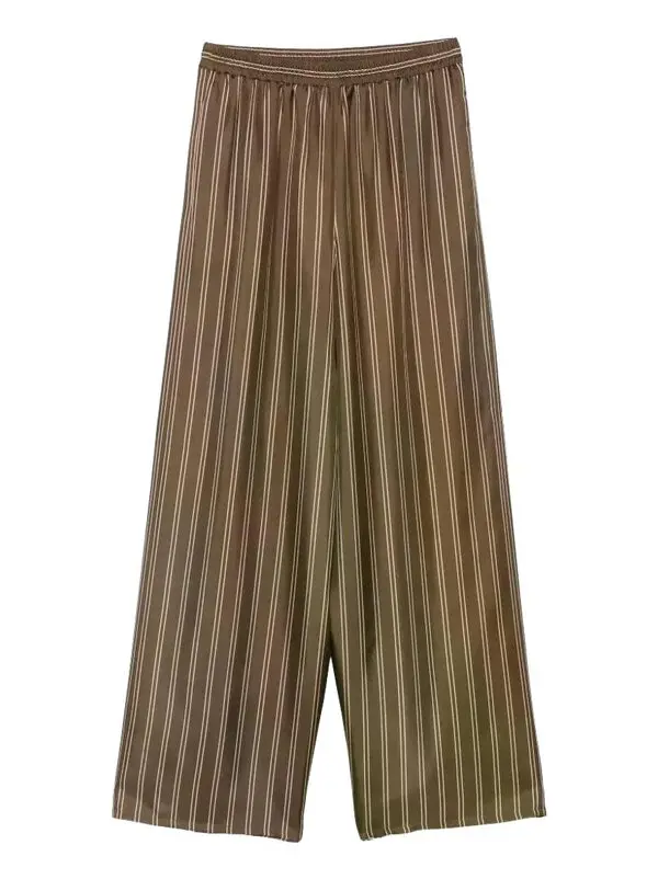 Max Mara Striped Pattern Trousers - Brown