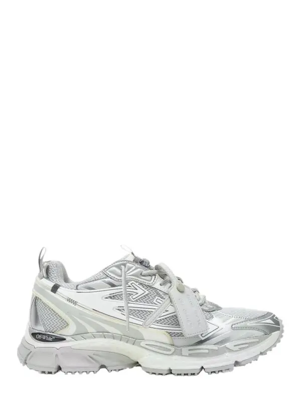 Off-White Silver-tone Arrows Patch Panelled Sneakers - Grey
