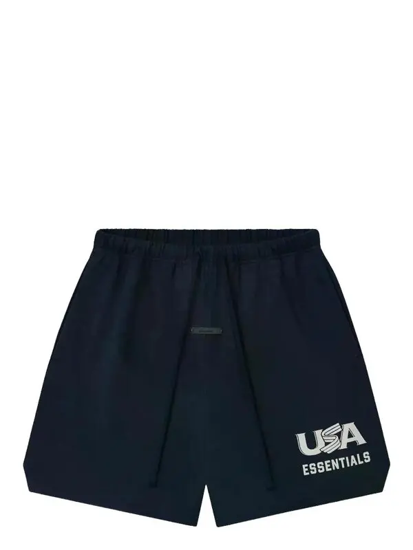 Fear Of God Usa Logo Print Shorts - Blue