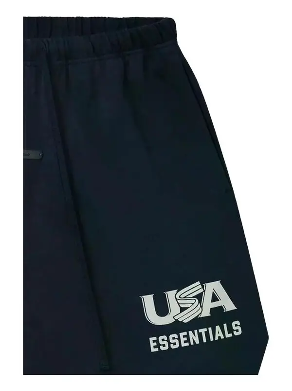 Fear Of God Usa Logo Print Shorts - Blue