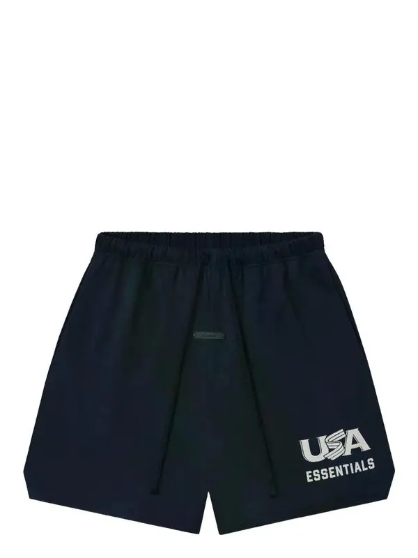 Fear Of God Usa Logo Print Shorts - Blue