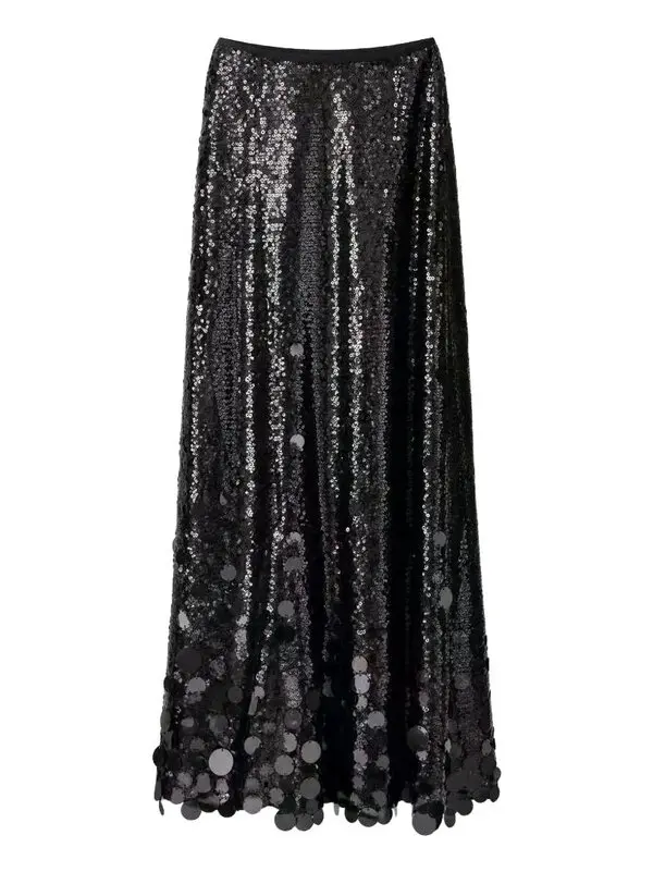 EDWARD ACHOUR PARIS Sequined Maxi Skirt - Black