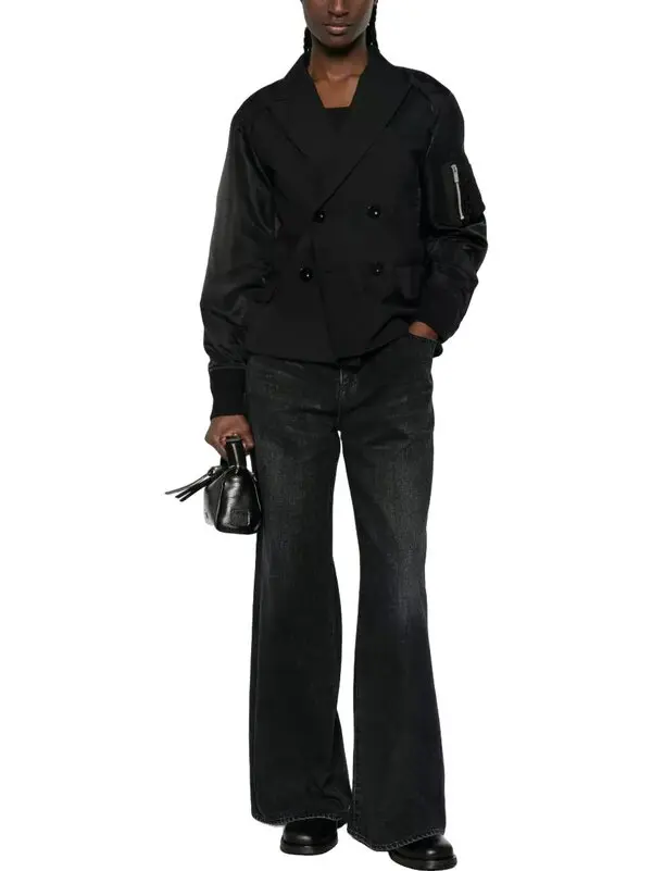Sacai Belted Wide-leg Jeans - Black