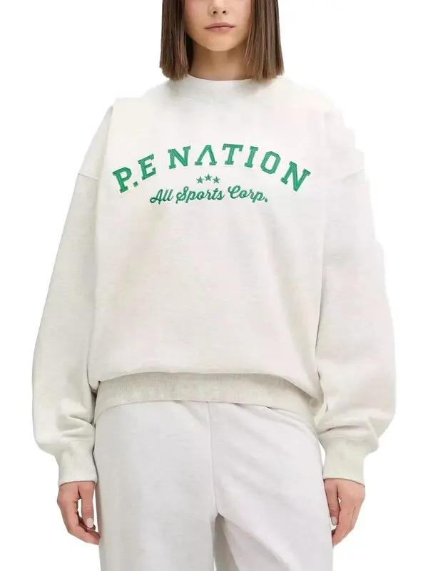 P.E Nation Logo Embroidered Sweatshirt - Grey