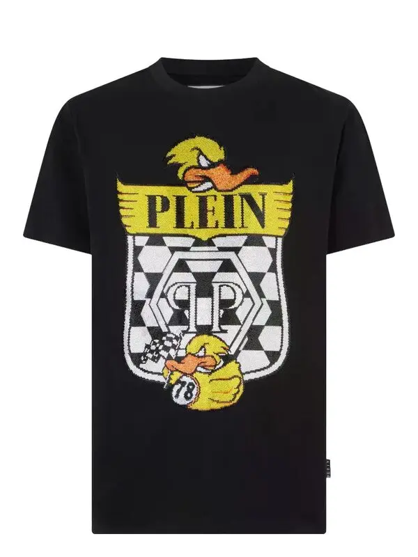 Philipp Plein Jersey T-shirt Plein Duck Check - Black