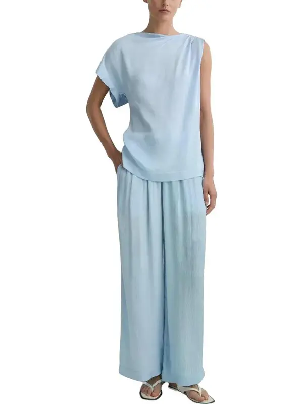Bondi Born Ardea Draped Shoulder Top - Blue