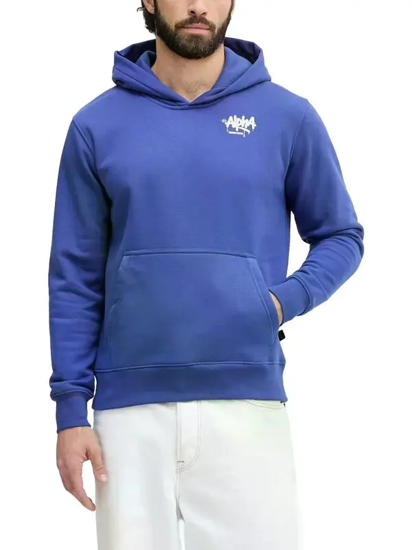 Alpha Industries Logo Print Hoodie - Blue
