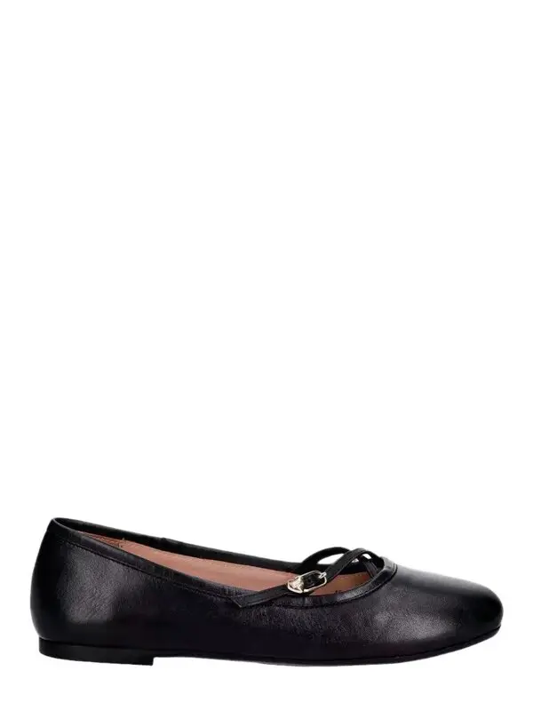 Moschino Crossover Strap Ballet Flats - Black