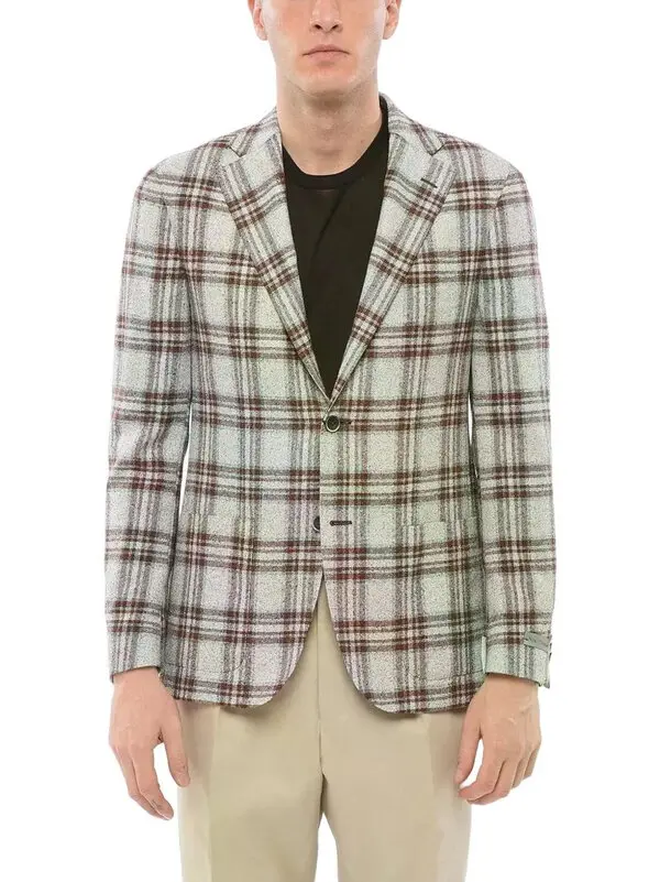 Corneliani Checked-pattern Single-breasted Blazer - Grey