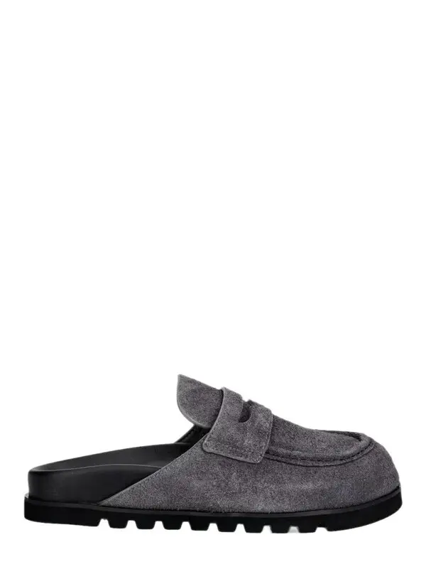 NAKED WOLFE Cord Suede Penny-slot Mules - Grey
